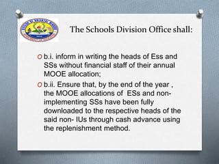 Dep ed order no 12...mooe