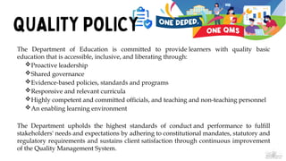 DepEd Quality Policy Statement DepEd Quality Policy Statement | PPTX