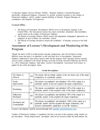 Dep ed revised implementation of homeroom guidance for school year 2021 ...