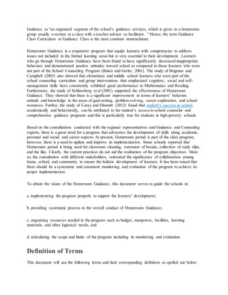 Dep ed revised implementation of homeroom guidance for school year 2021 ...