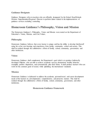 Dep ed revised implementation of homeroom guidance for school year 2021 ...