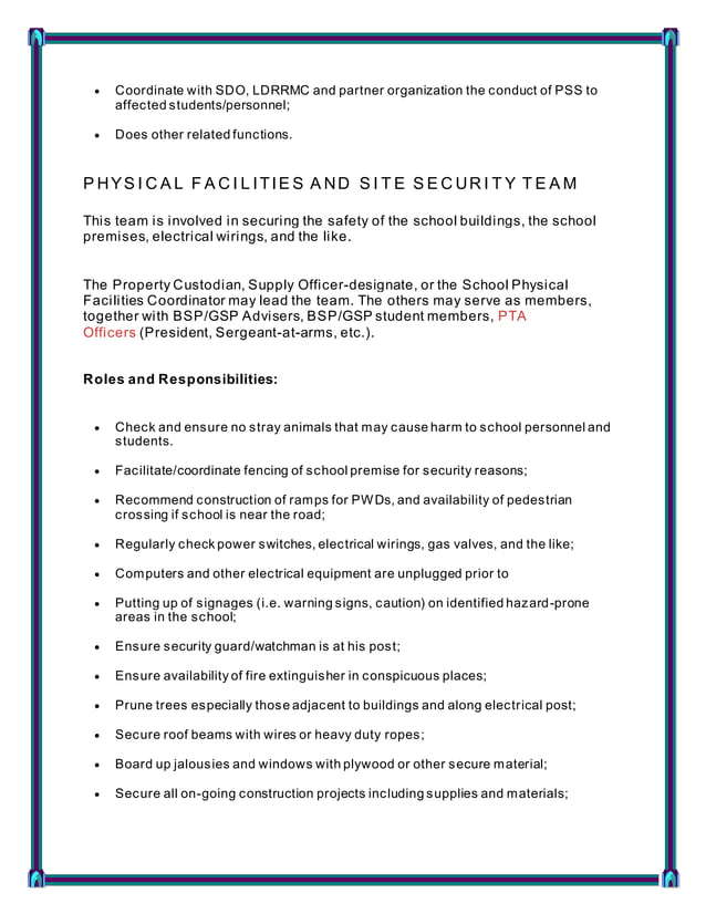 Deped school drrm coordinator duties and responsibilities | DOCX ...