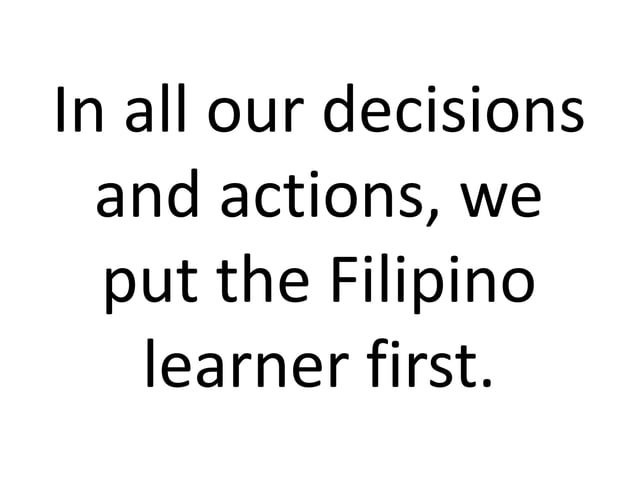 DepEd's New Vision, Mission and Core Values