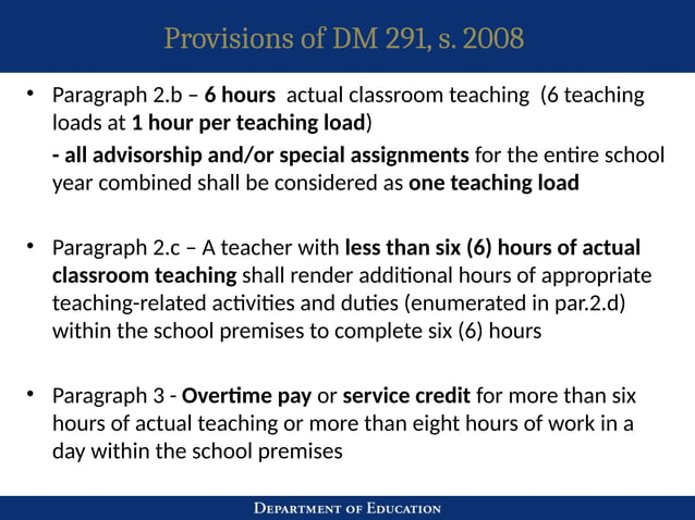 DepEd Teacher’s Workload Policy Study.pptx | Educational Assessment ...