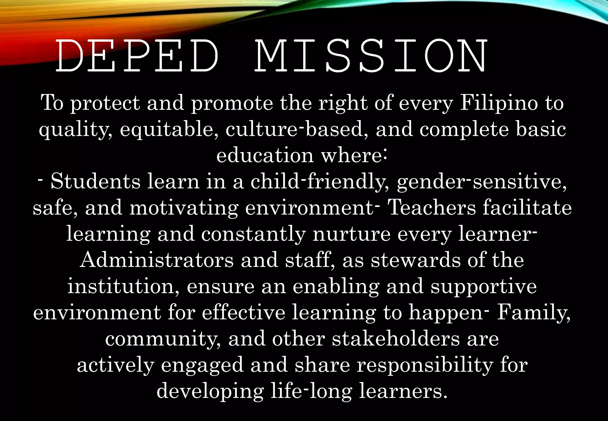 Deped Vision Mission | PPTX | Education
