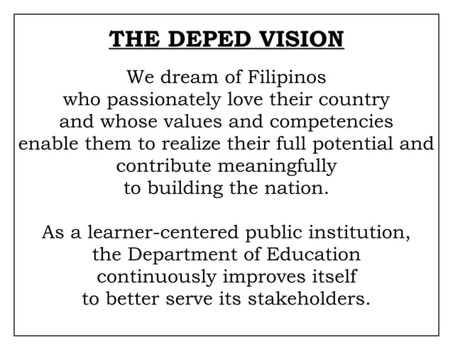 DepEd Vission, Mission, Mantra (DepEd-Laguna) | DOCX