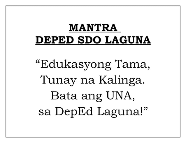 DepEd Vission, Mission, Mantra (DepEd-Laguna) | DOCX