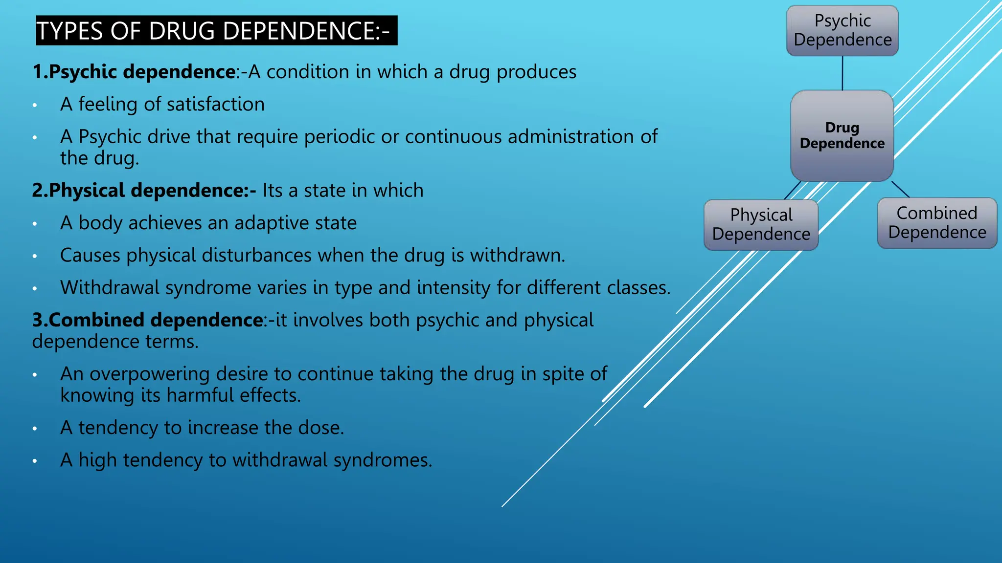 Drug dependence types , causes and mechanism of action | PPTX