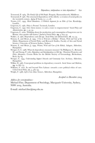 Dependency | PDF | Eldercare | Family and Relationships