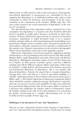 Dependency | PDF | Eldercare | Family and Relationships