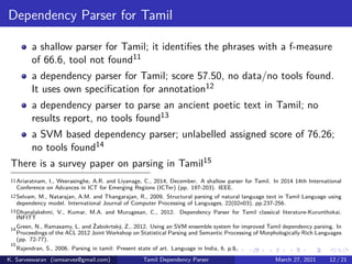 Developing Dependency Parsers for Tamil | PPT
