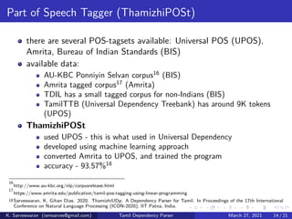 Developing Dependency Parsers for Tamil | PPT