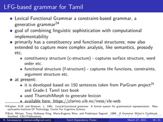 Developing Dependency Parsers for Tamil | PPT
