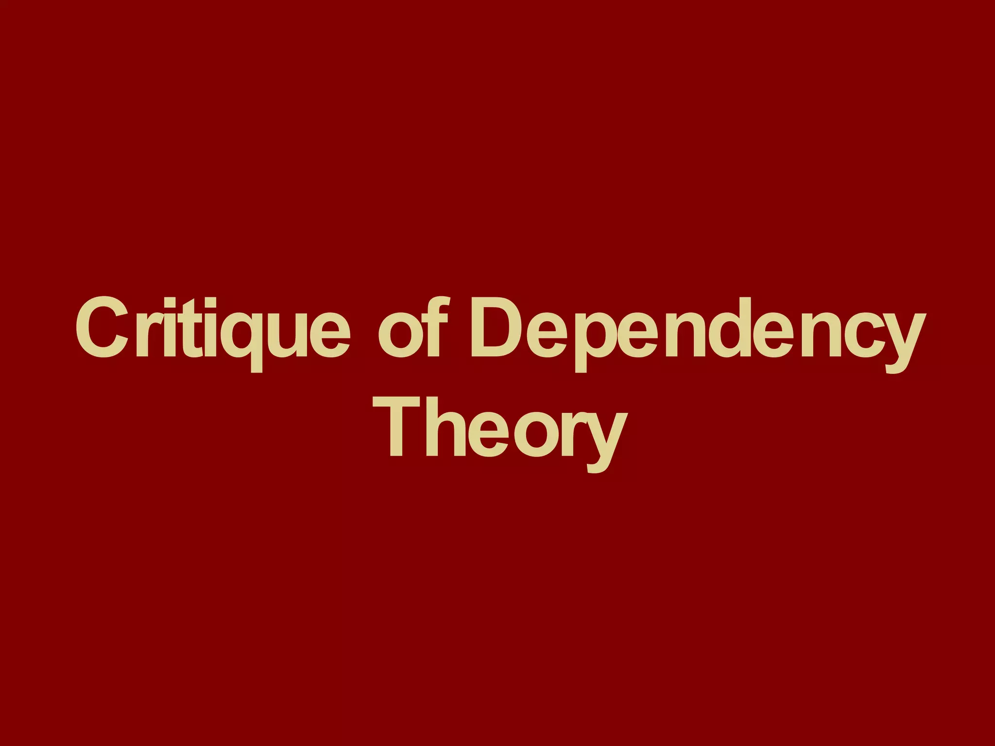 Dependency Theory | PPT