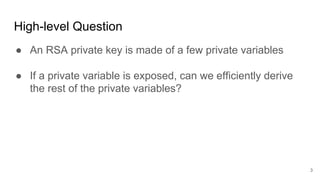 Dependency Analysis of RSA Private Variables | PPT