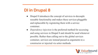 Dependency Injection in Drupal 8 | PPTX | Programming Languages | Computing