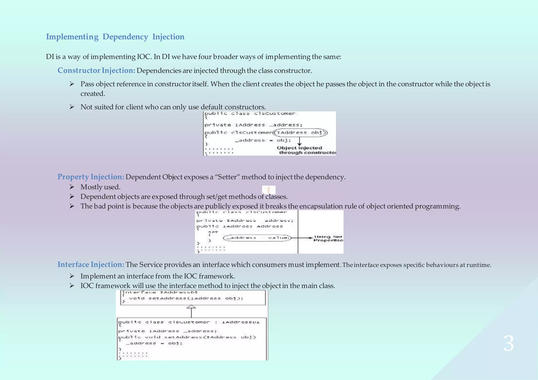 Dependency injection& comparative study | DOCX