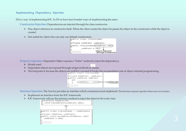 Dependency injection& comparative study | DOCX