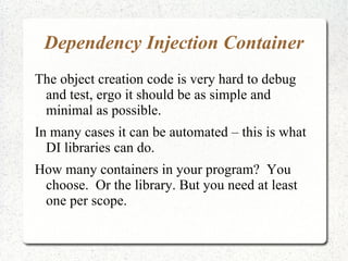Dependency injection explained (Zbigniew Lukasiak) | ODP