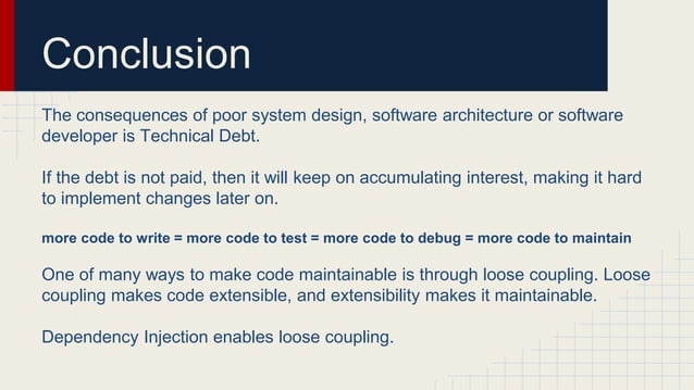 Dependency Injection, Design Principles and Patterns | PPTX | Programming Languages | Computing