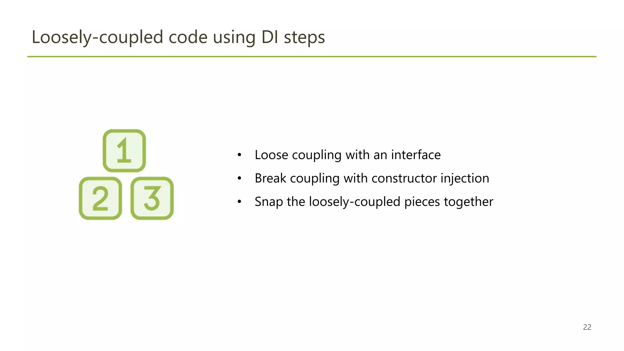 Dependency injection presentation | PPTX | Web Development | Internet