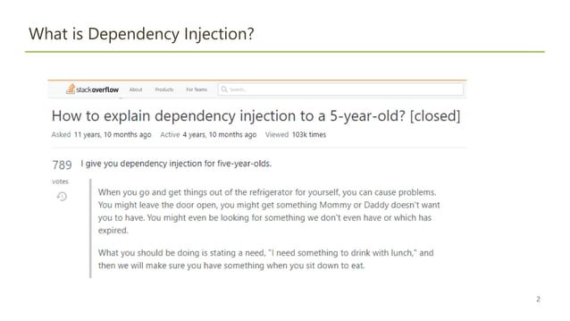 Dependency injection presentation | PPTX | Web Development | Internet