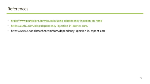 Dependency injection presentation | PPTX | Web Development | Internet
