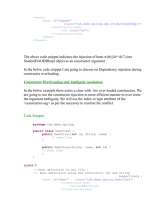 Types of Dependency Injection in Spring | ODT | Programming Languages | Computing