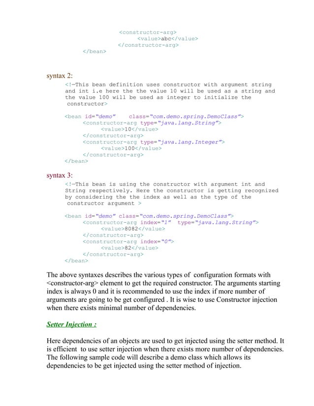 Types of Dependency Injection in Spring | ODT | Programming Languages | Computing
