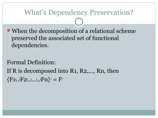 Dependency preserving | PPT