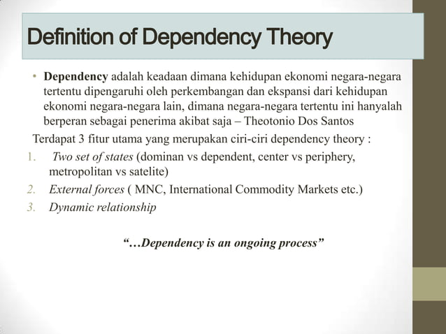 Dependency theory (Vincent Ferarro) | PPT