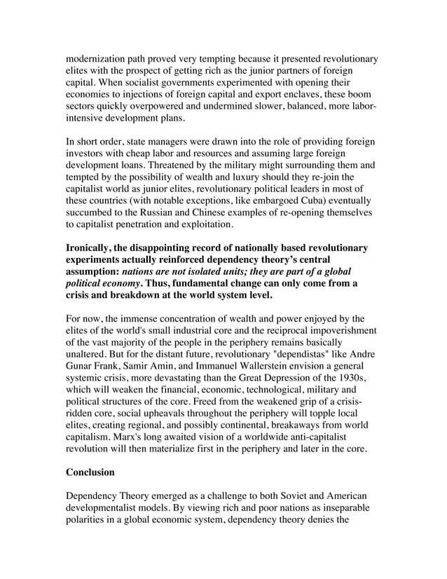 Dependency Theory: A Critical Review | PDF