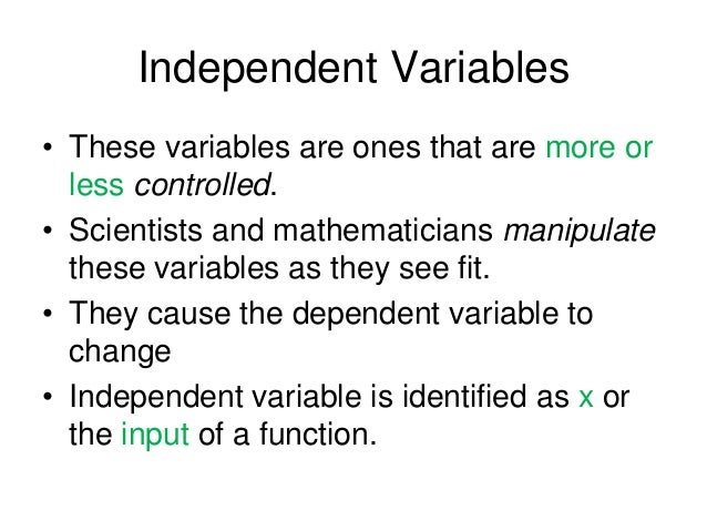 Dependent-Independent Variables edmodo