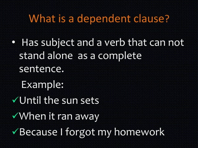 Dependent and independent clauses | PPTX