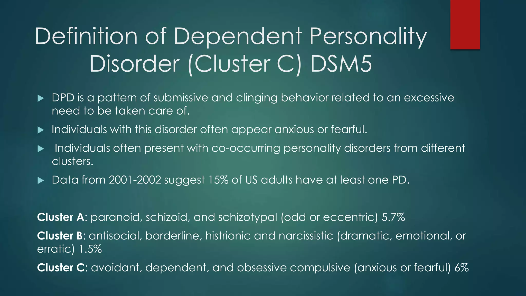 Dependent Personality Disorder -DSM5 | PPTX