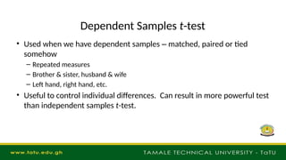 DEPENDENT SAMPLE T-TEST.pptxdxjfdjdksskd | PPT