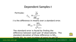 DEPENDENT SAMPLE T-TEST.pptxdxjfdjdksskd | PPT