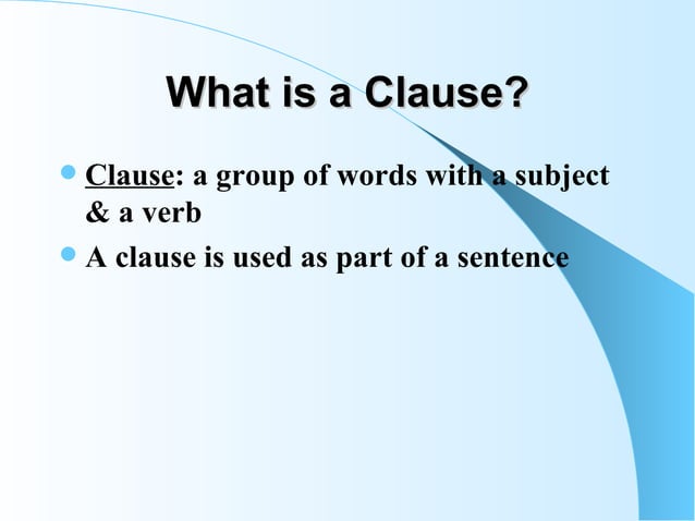 Dependent & subordinate clauses | PPT