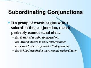 Dependent & subordinate clauses | PPT