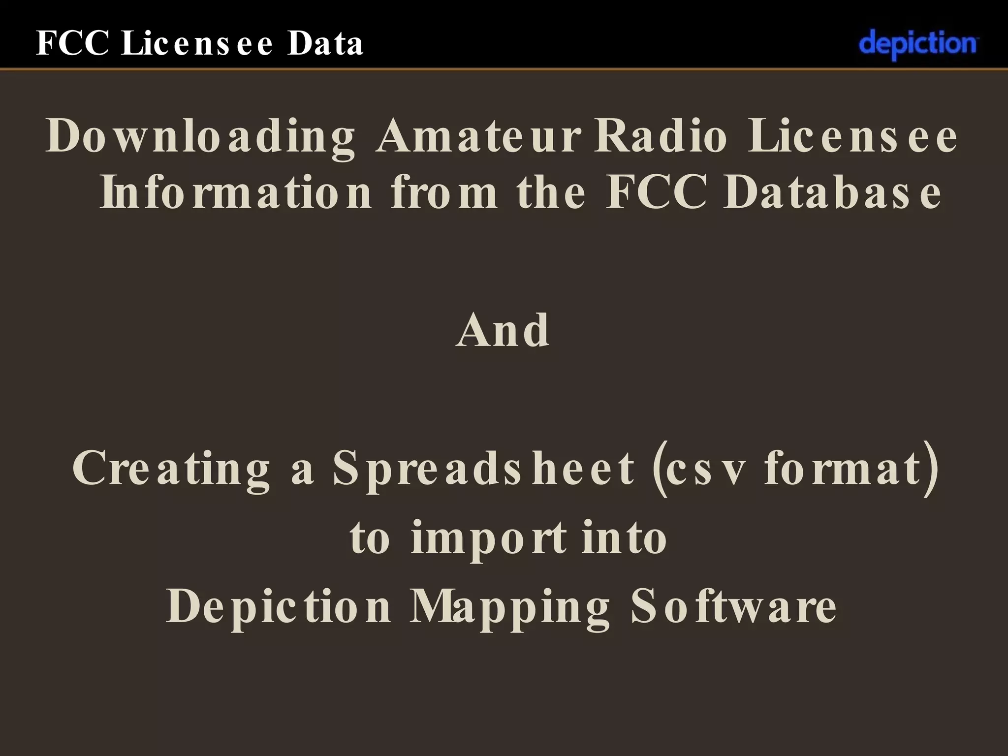 Depicting FCC Amateur Radio Licensees | PPT