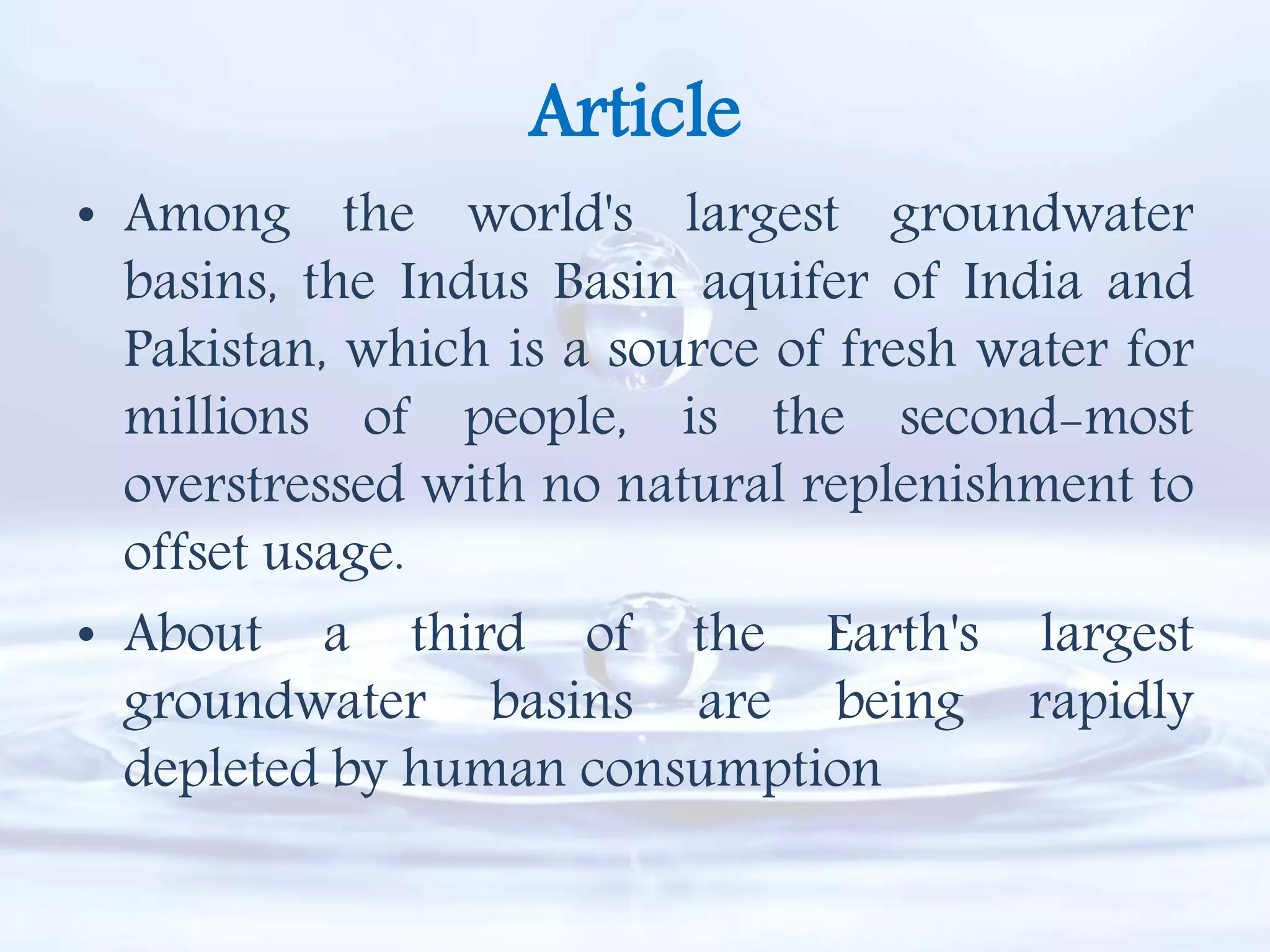 Depletion of water | PPTX