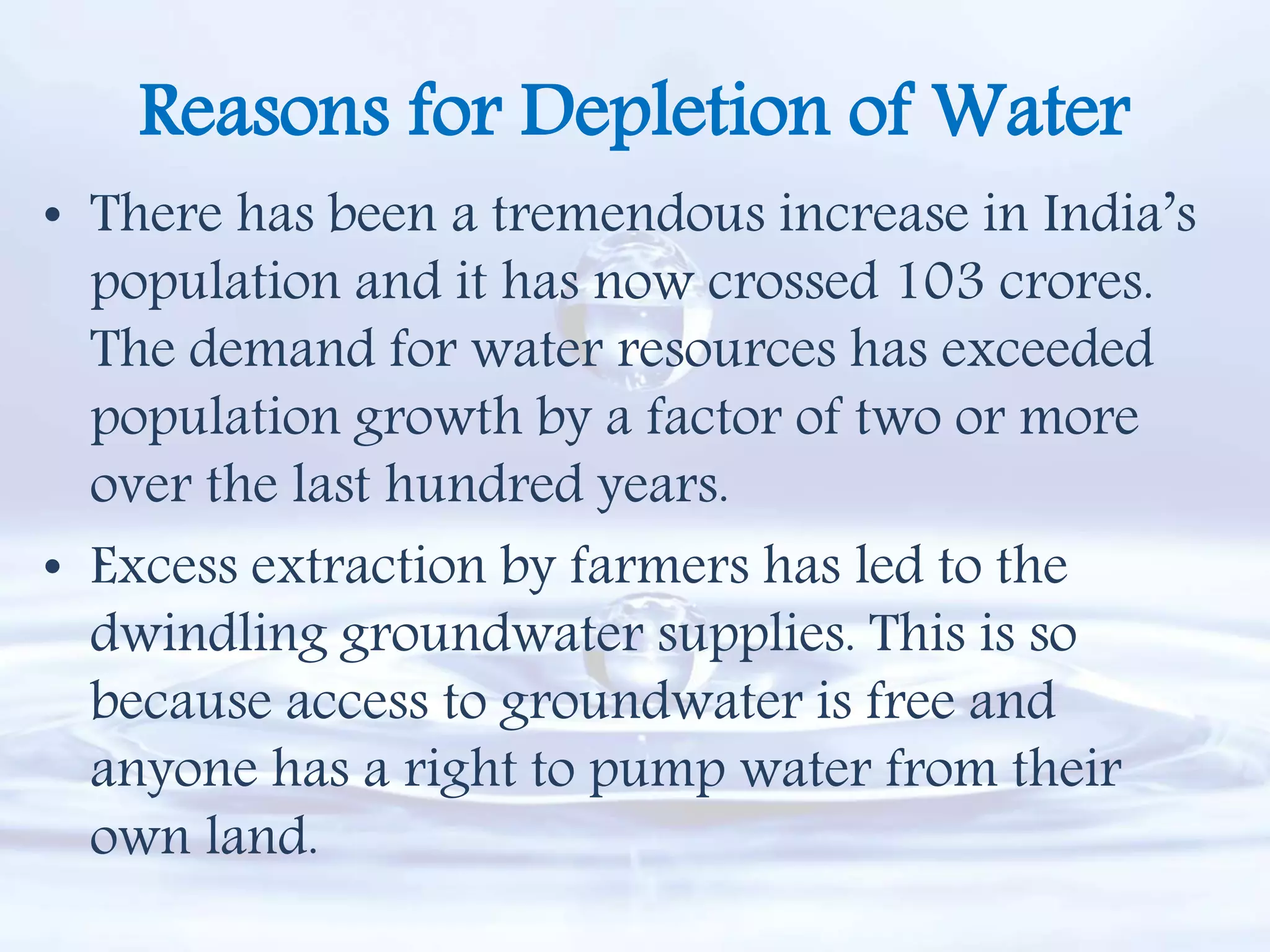 Depletion of water | PPTX