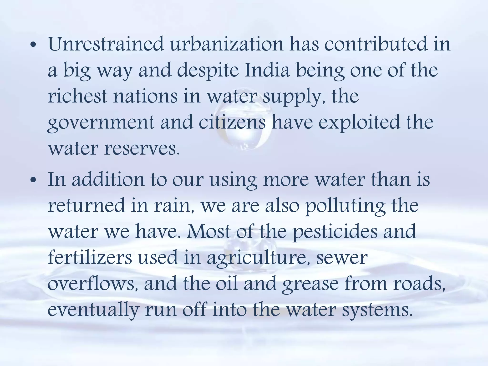 Depletion of water | PPTX