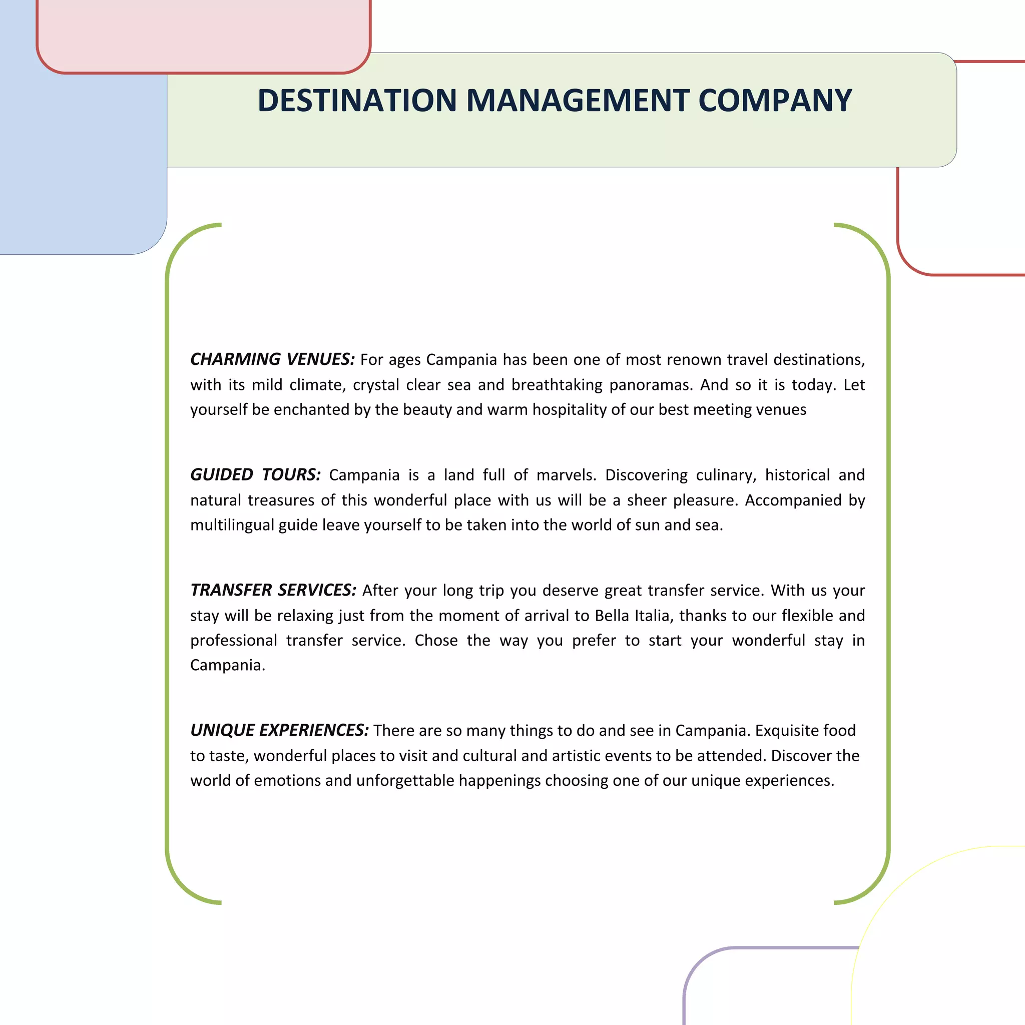 Diapo dmc travel - our proposals - | PDF