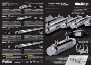 ULTRARAYS - Sistemi UV-C da 4W. a 55W. (ITA) | PDF