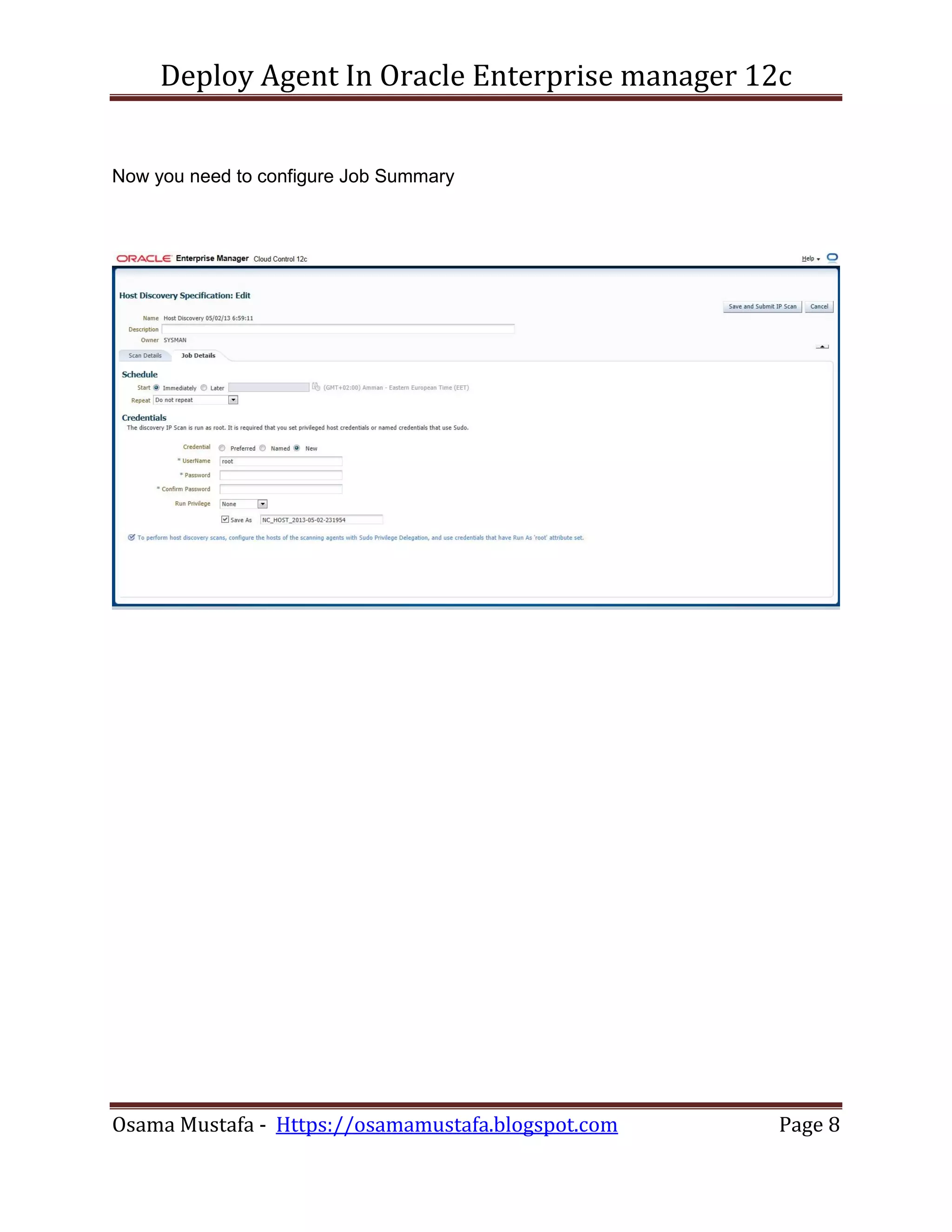Deploy agent in em12c | PDF