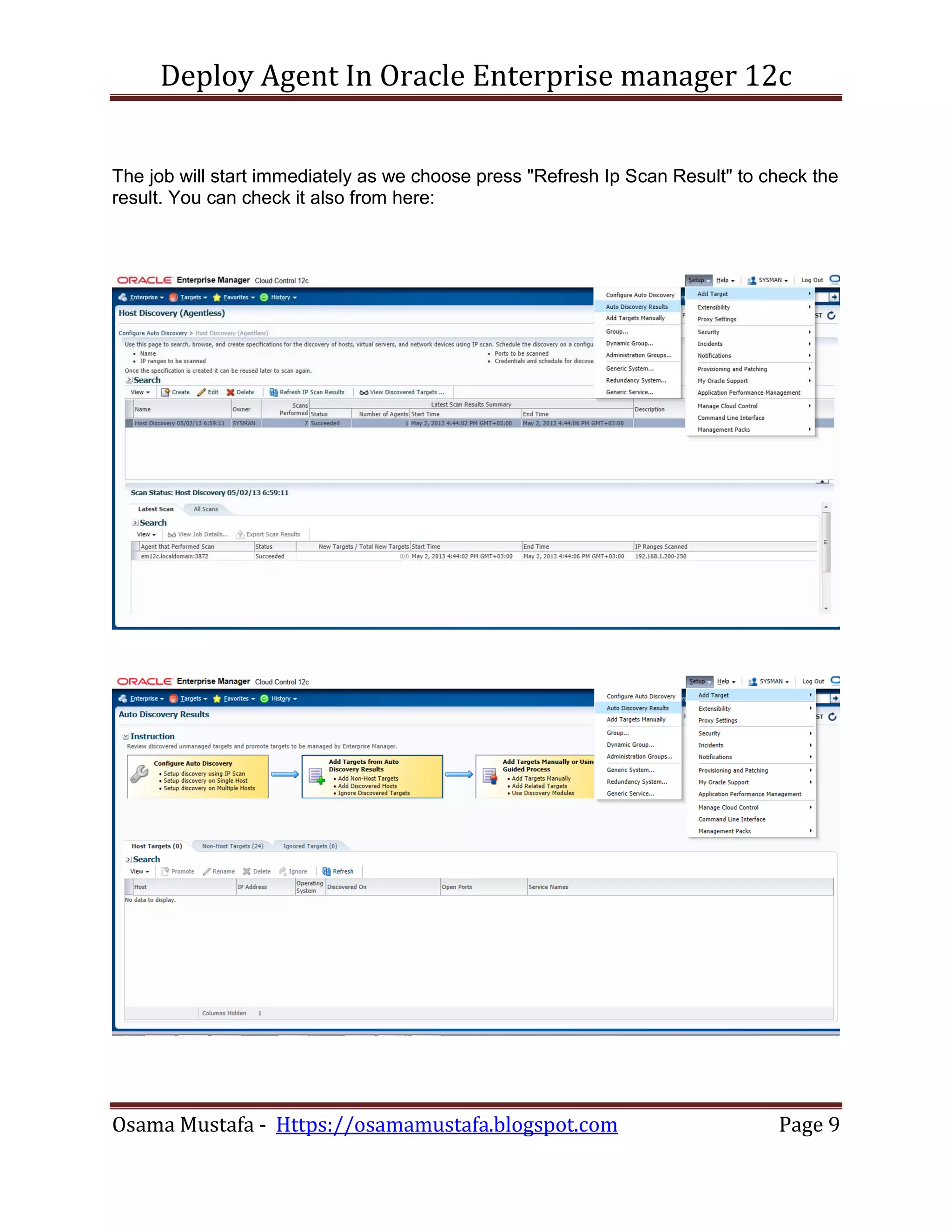 Deploy agent in em12c | PDF