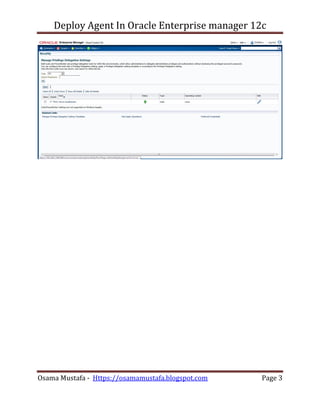 Deploy agent in em12c | PDF