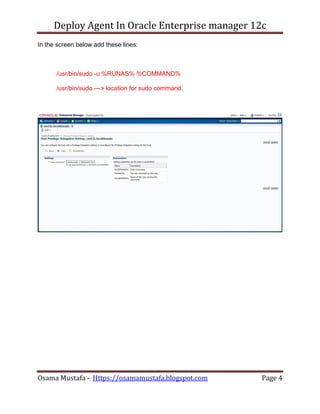 Deploy agent in em12c | PDF