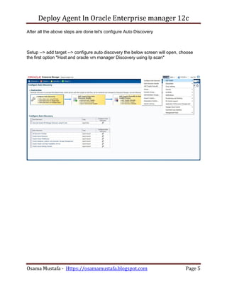 Deploy agent in em12c | PDF